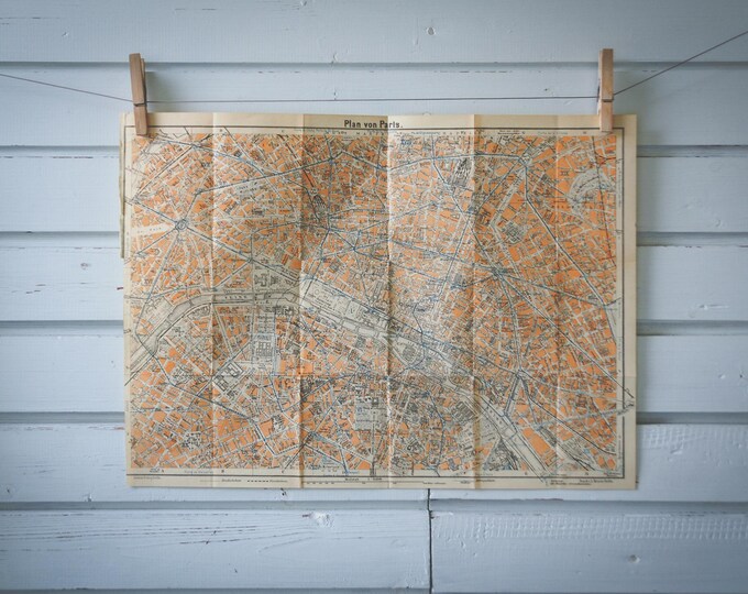 1933 Vintage Map of Paris - Etsy