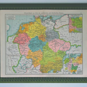 1908 Vintage Map of Germany in 10th Century - Etsy