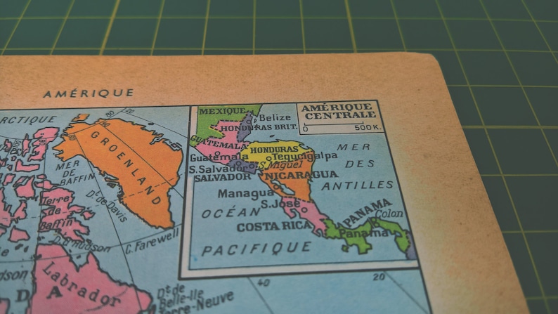 1956 Vintage Map of the Americas - Etsy