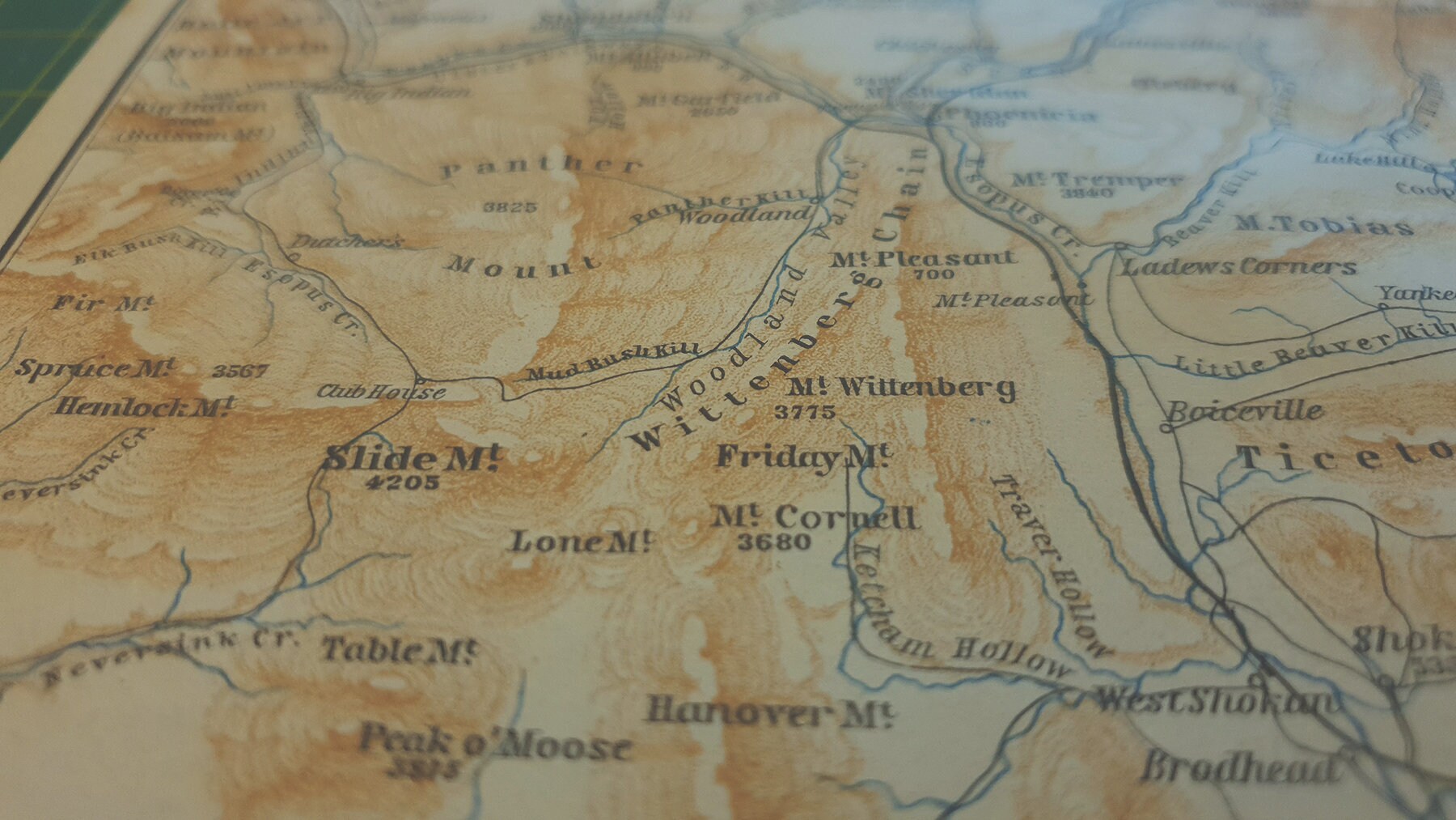 1894 Vintage Catskill Mountains Map