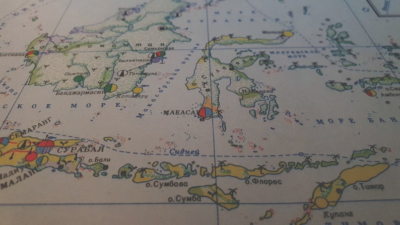 1967 Vintage Southeast Asia Map - Etsy