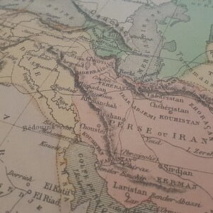 1880 Vintage Map of Asia - Etsy