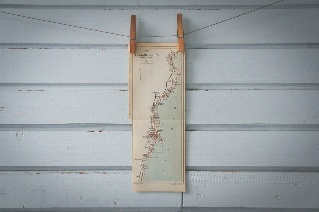 1915 Vintage Lovran Map - Etsy