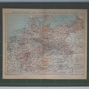 1887 Vintage Railways Map of Germany - Etsy