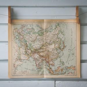 1893 Vintage Map of Asia - Etsy