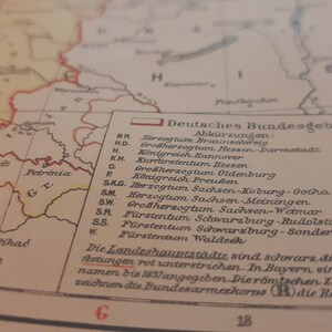 1907 Vintage Map of Germany in Mid 19th Century | Etsy