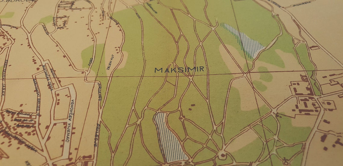 1959 Vintage Zagreb Maksimir Map - Etsy