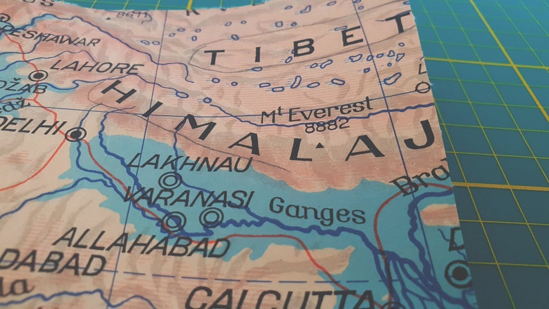 1981 Vintage Map of India - Etsy
