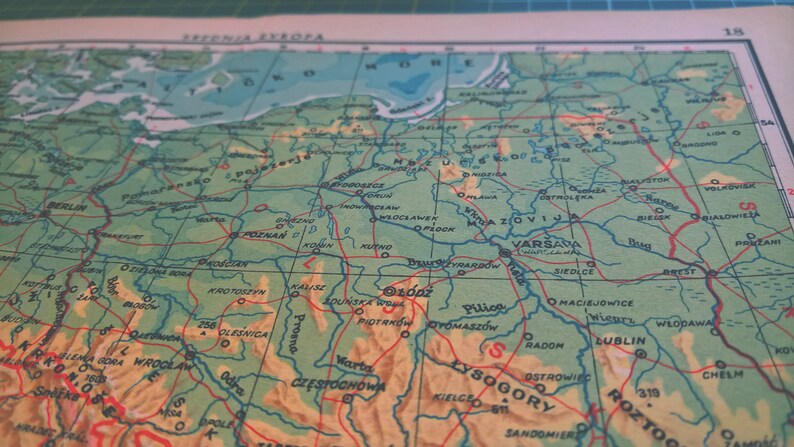 1959 Vintage Map of Europe Globes & Maps Home & Living etna.com.pe