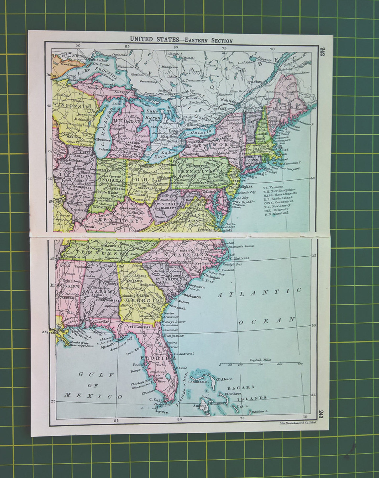 1910s Vintage East USA Map - Etsy