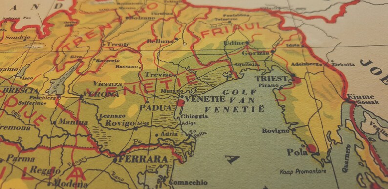 1941 Vintage North Italy Map | Etsy