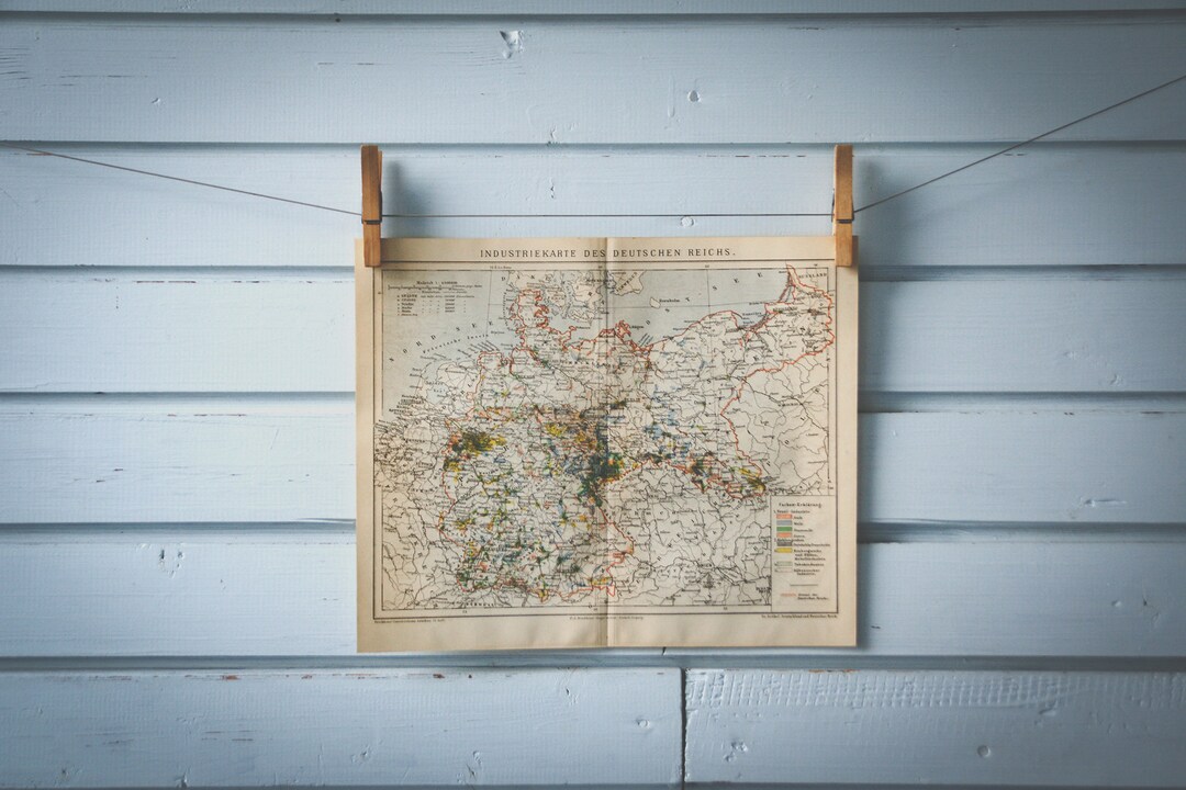 1887 Vintage German Industry Map - Etsy