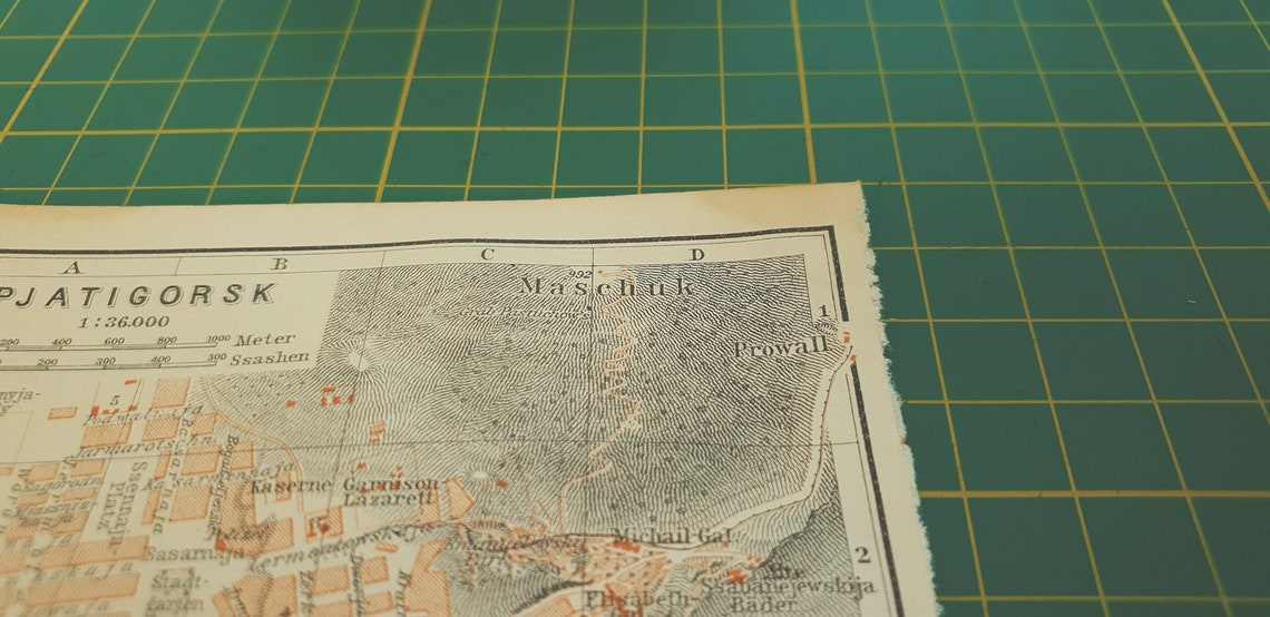 1912 Vintage Pyatigorsk & Kislovodsk Map | Etsy