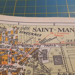 1950s Vintage Saint-mandé Map - Etsy