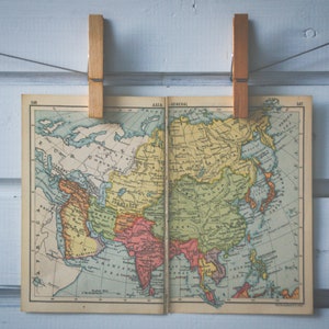 1910s Vintage Map of Asia - Etsy