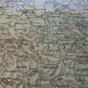 1900 Vintage Bulgaria Serbia & Monenegro Map - Etsy UK