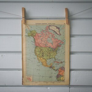 1939 Vintage North America Map - Etsy