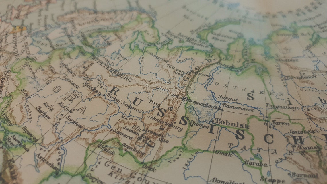 1893 Vintage Map of Asia | Etsy