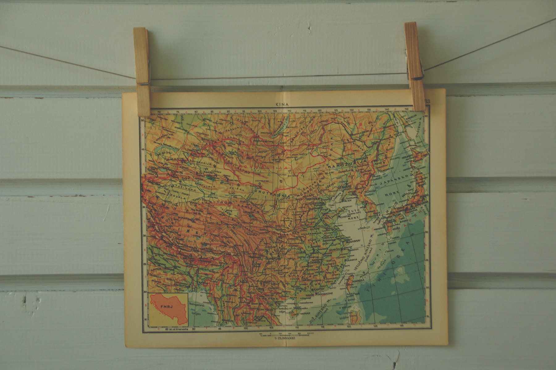 1959 Vintage Map of China | Etsy