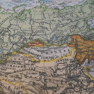 1936 Vintage Map of Asia - Etsy