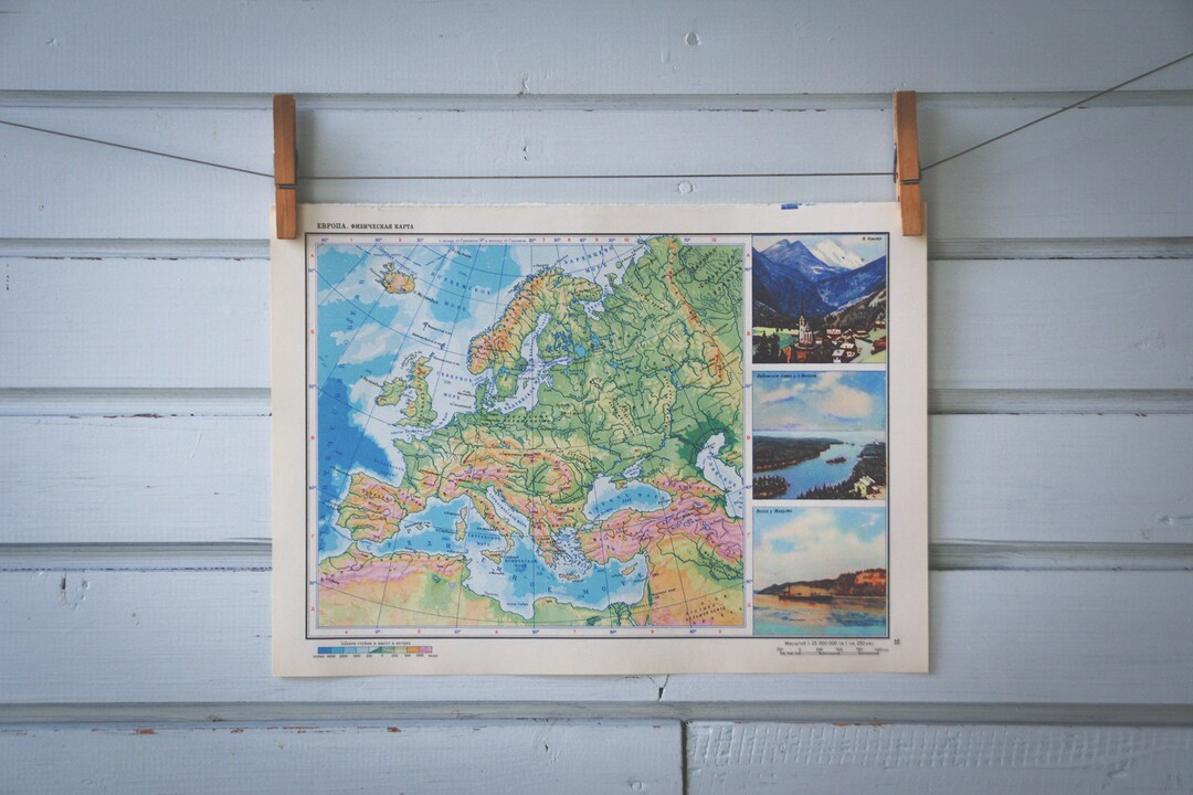 1967 Vintage Map of Europe - Etsy