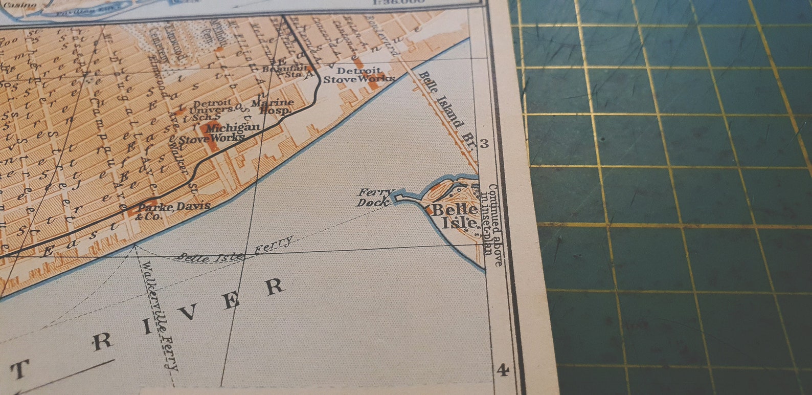 1904 Vintage Map of Detroit - Etsy