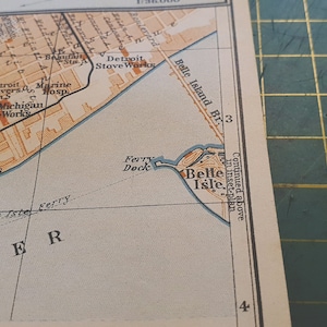 1904 Vintage Map of Detroit - Etsy