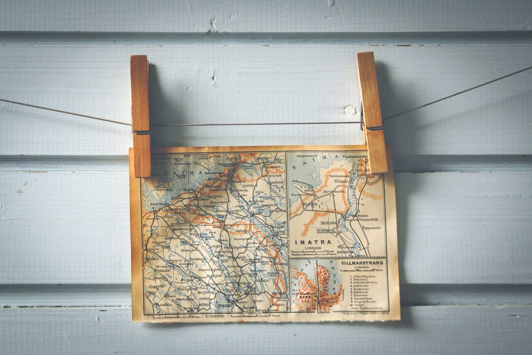 1912 Vintage Imatra Map - Etsy