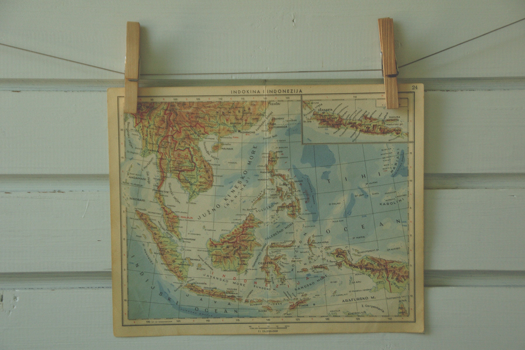 1951 Vintage Map of Southeast Asia | Etsy