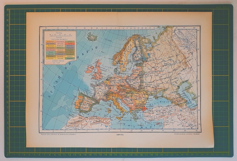 1937 Vintage Map of Europe - Etsy