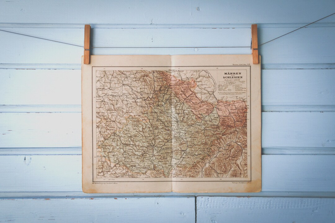 1897 Vintage Moravia & Silesia Map - Etsy