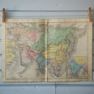 1880 Vintage Map of Asia - Etsy