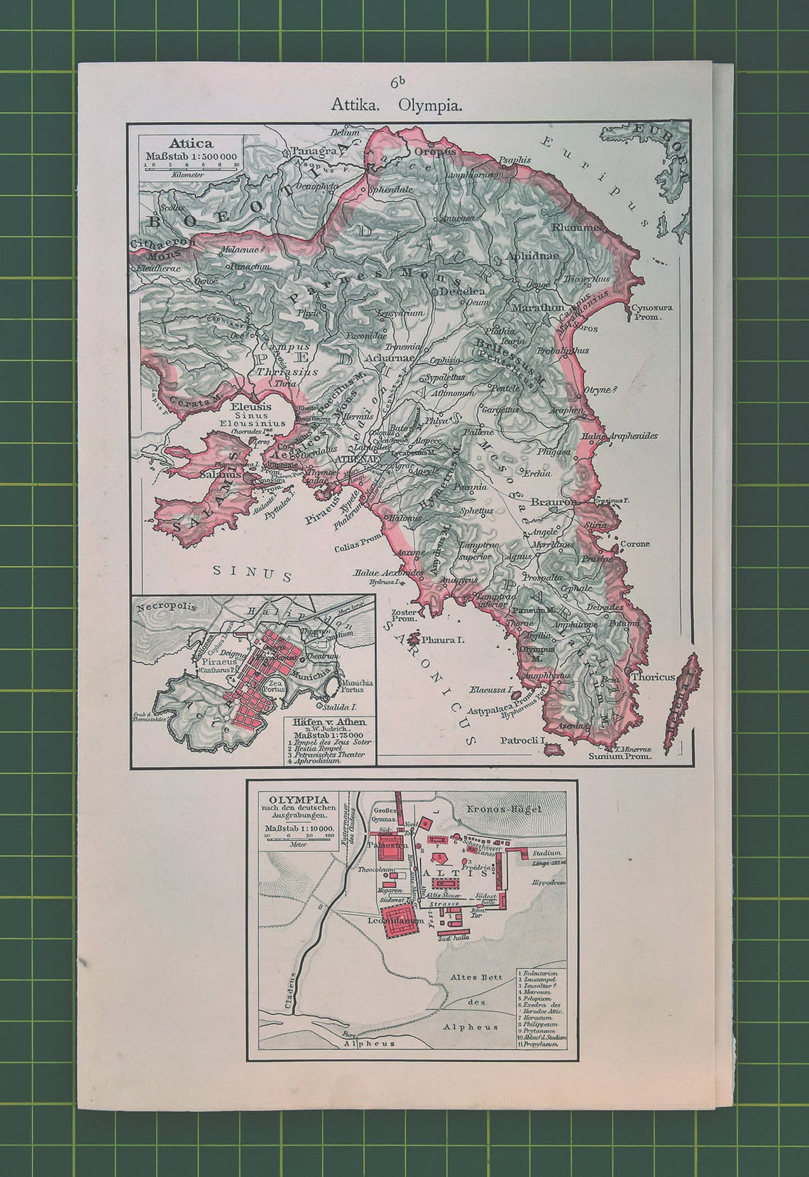 1908 Vintage Map of Attica in Classical Antiquity - Etsy