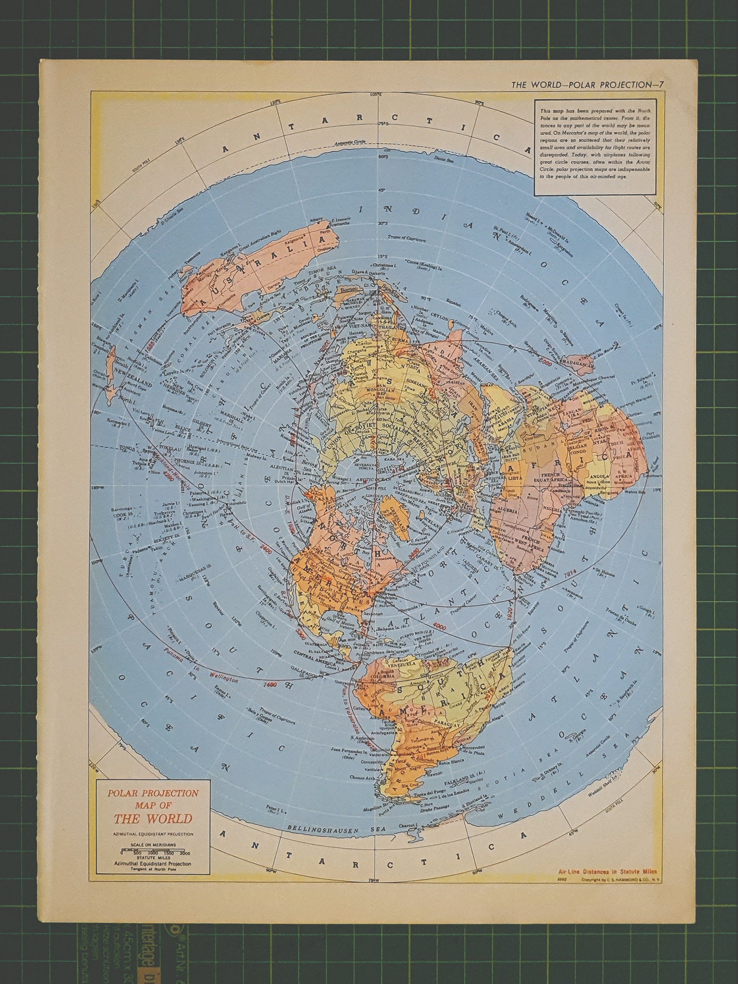 1958 Vintage World Map | Etsy