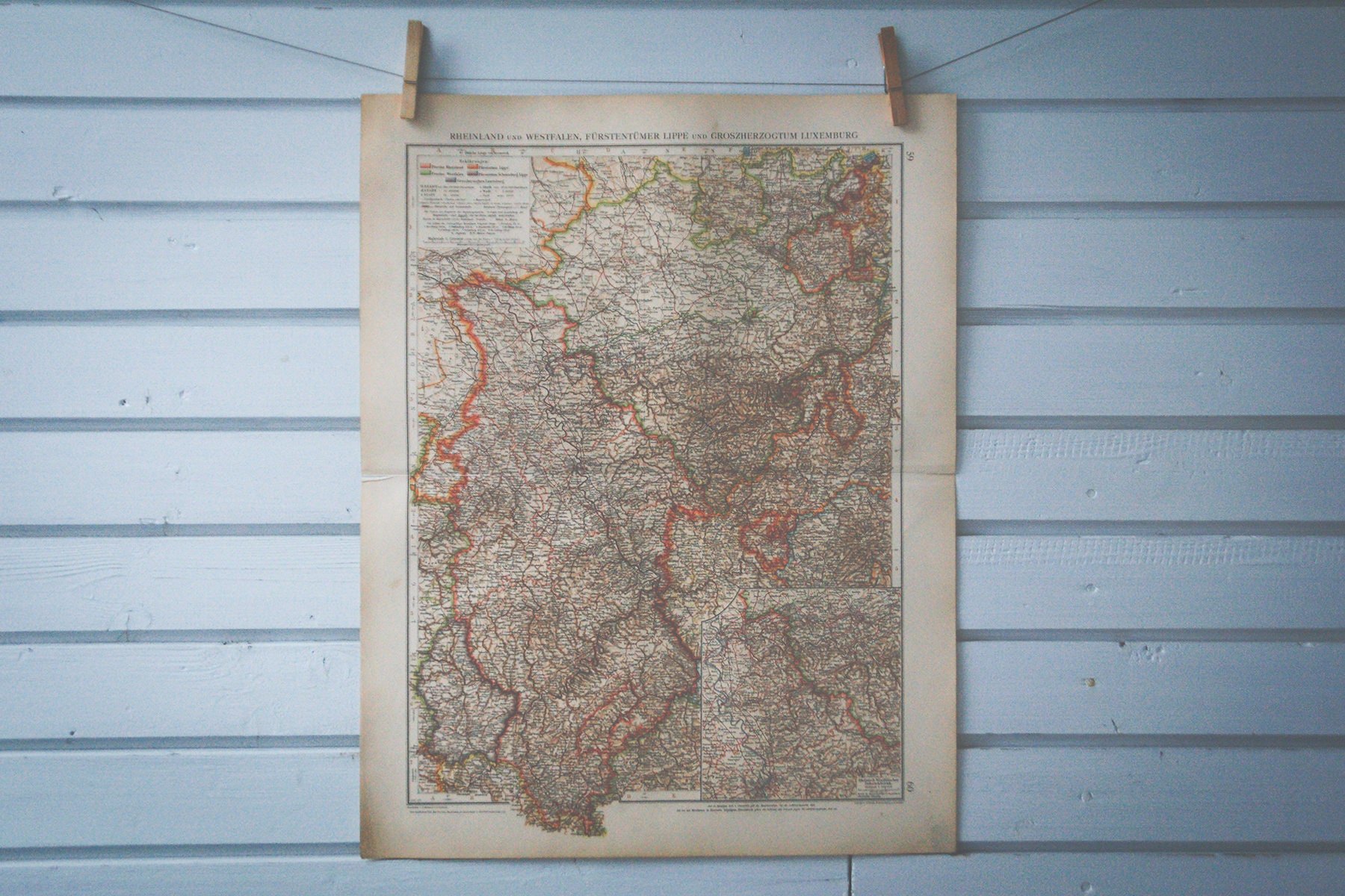 1906 Vintage West Germany Map - Etsy