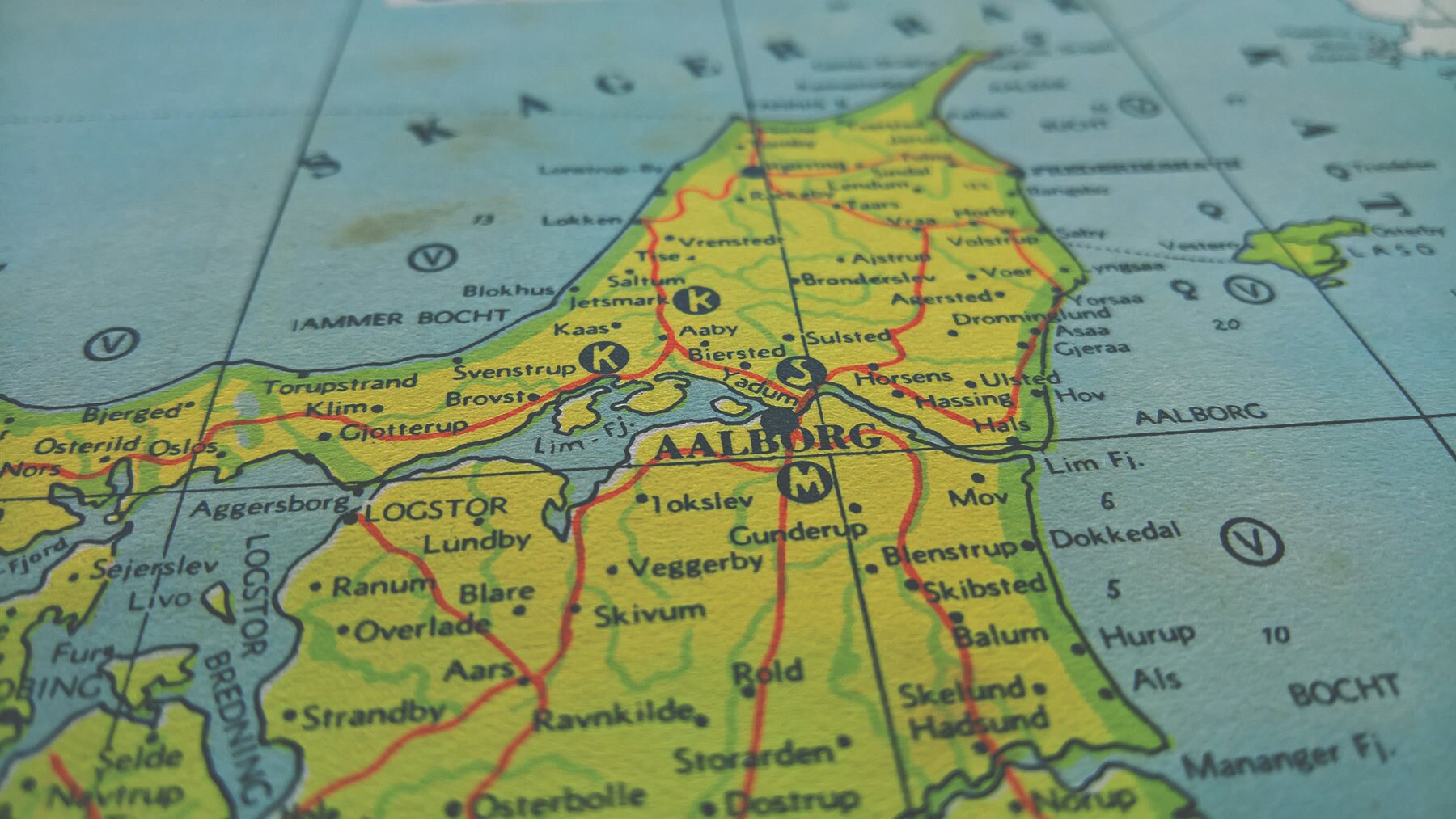 1941 Vintage Denmark Map