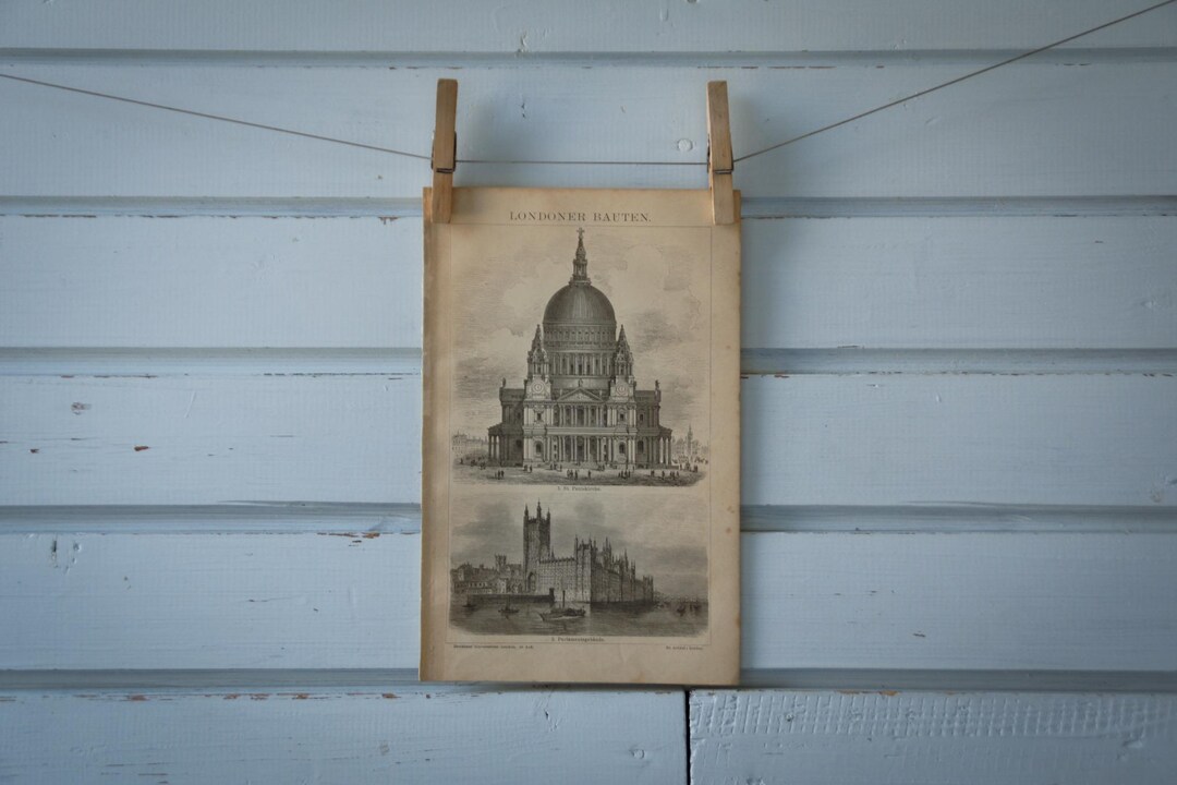 1887 Vintage London Architecture Lithograph Illustration - Etsy