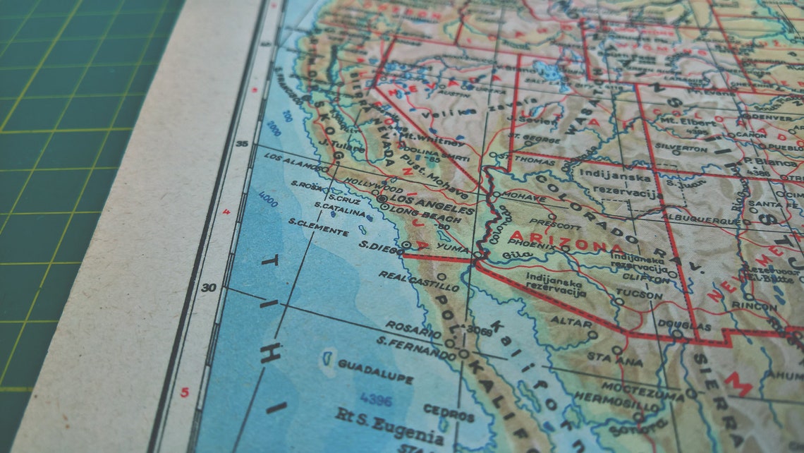 1956 Vintage USA Map | Etsy