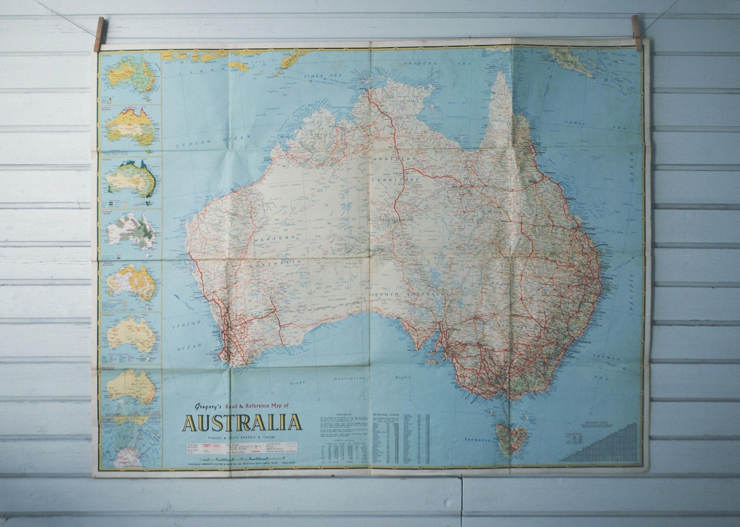 Rare Find* 1960s Vintage Australia Map - Etsy