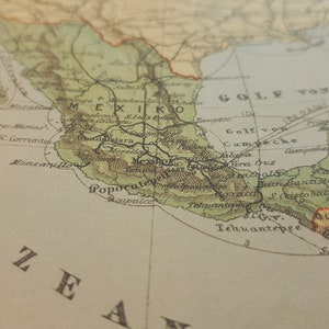 1907 Vintage North America Map - Etsy