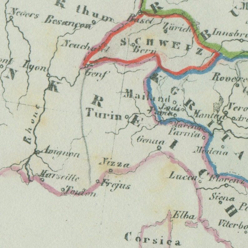 1859 Vintage Map of Europe in the 19th Century - Etsy