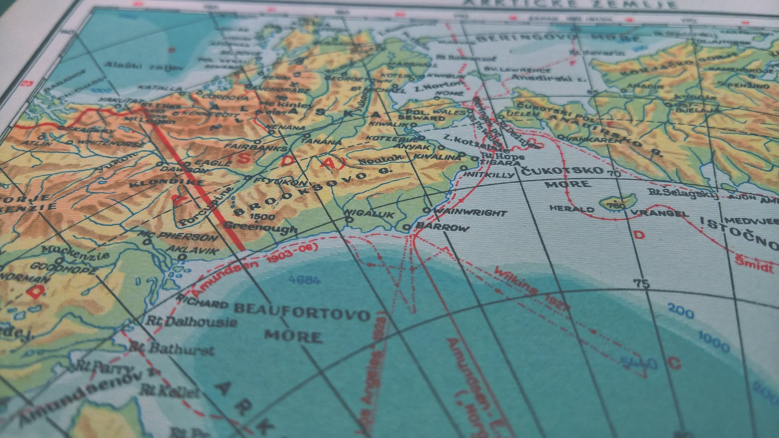 1956 Vintage Map of Arctic - Etsy