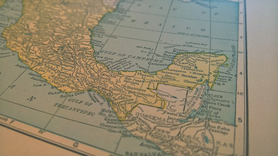 1925 Vintage Map of Mexico - Etsy