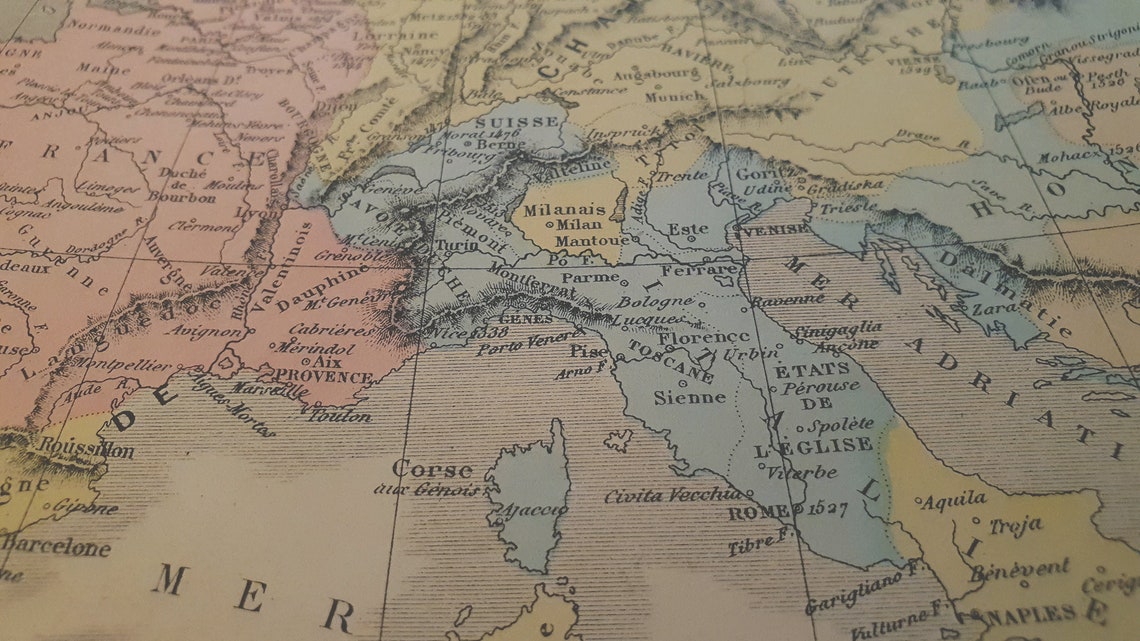 1886 Vintage Europe Map | Etsy