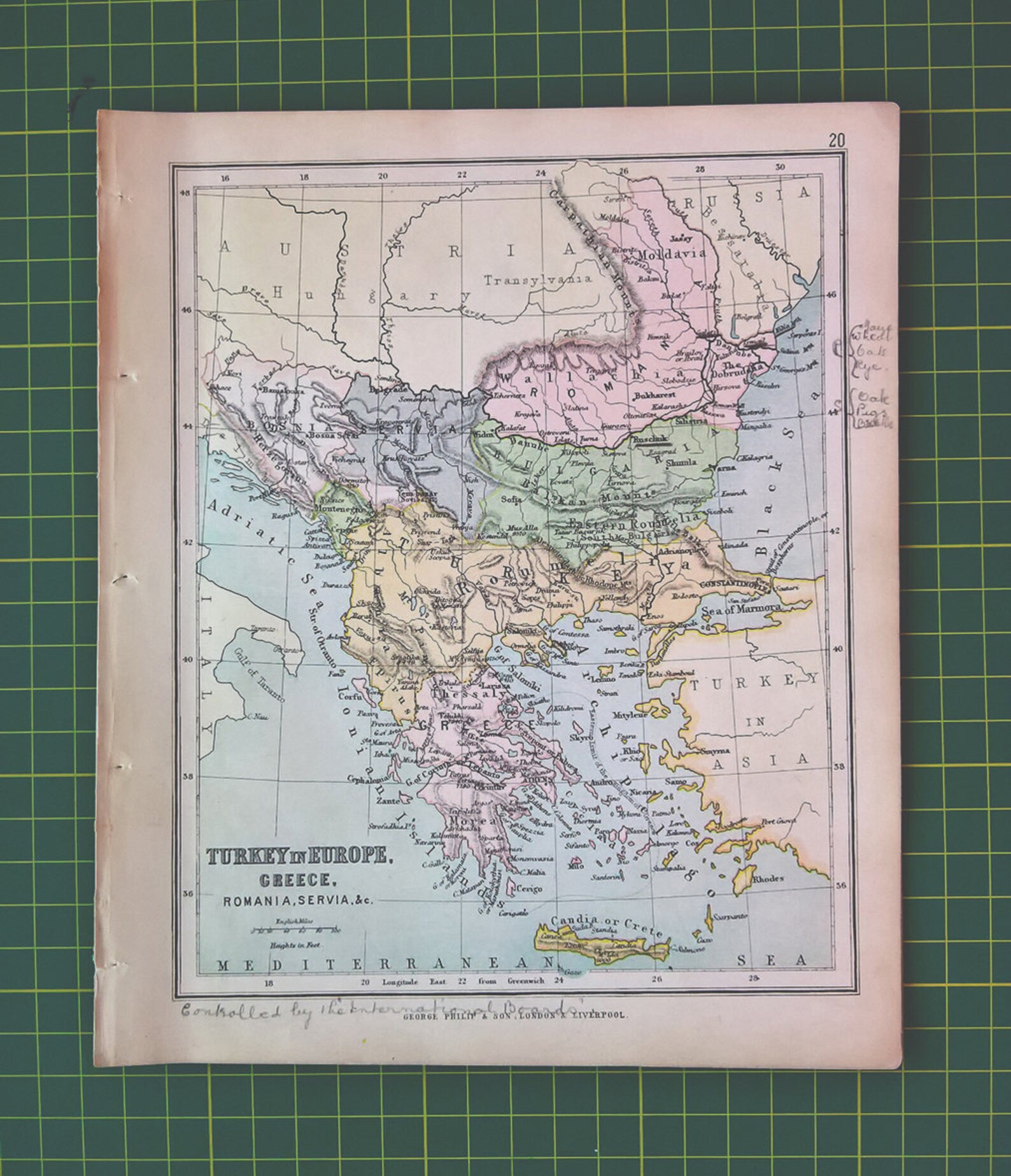 1896 Vintage Map of the Balkans - Etsy