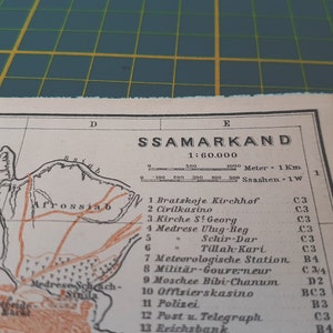 Rare Find* 1904 Vintage Samarkand Map - Etsy