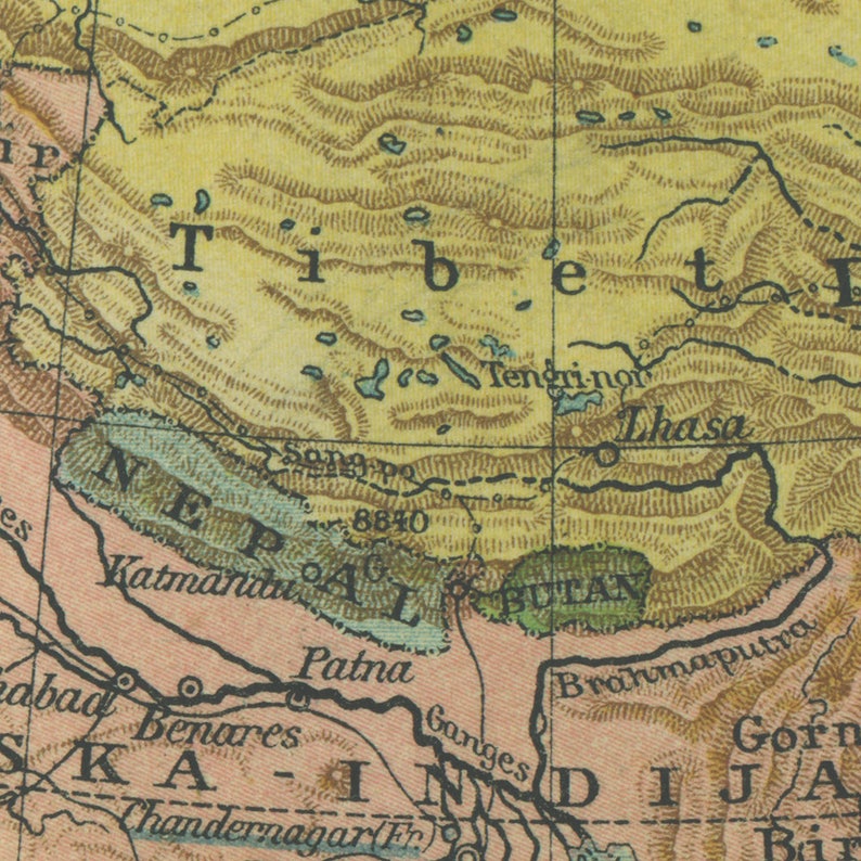 1930s Vintage Map of Asia - Etsy