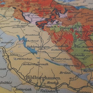 1890 Vintage Geological Map of Thuringia - Etsy