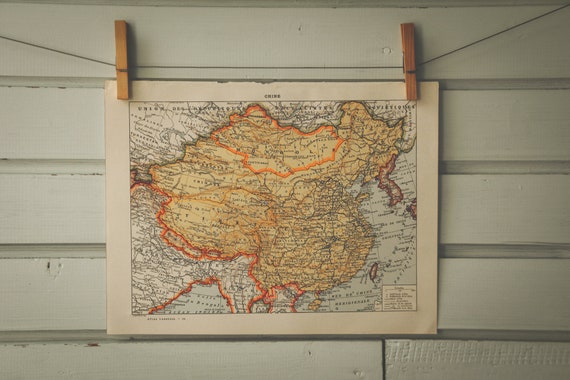 1924 Vintage Map of China - Etsy