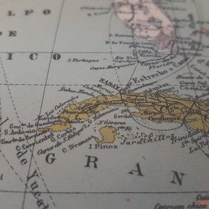 1928 Vintage Map of the Caribbeans - Etsy